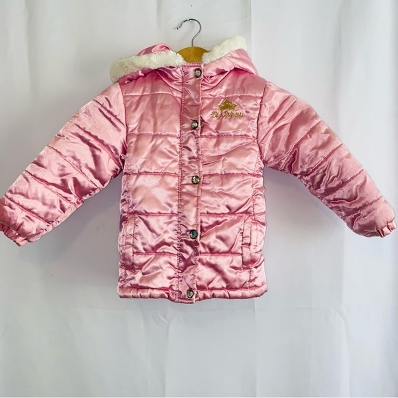 Disney | Jackets & Coats | Disney Princess Pretty Pink Satin Hooded ...